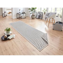 NORTHRUGS Teppich »Palma Wendeteppich« rechteckig 5 mm Höhe In-& Outdoor, Wetterfest, Balkon, Läufer, Wohnzimmer, Wasserfest grau Obermaterial:...