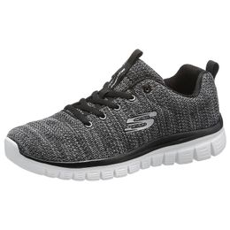 Skechers Sneaker »Graceful - Twisted Fortune« Freizeitschuh, Halbschuh, Schnürschuh mit Memory Foam schwarz-weiß 42 42 In modischer Strickoptik