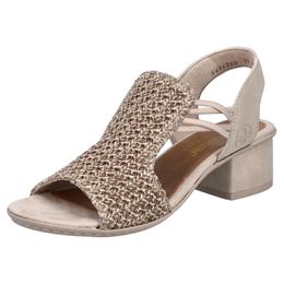 Rieker Sandalette Sommerschuh, Schaftsandale mit seitlichen Gummizügen für guten Sitz hellbeige 43 43 Elegante Sandalette mit Schaft in Flechtoptik
