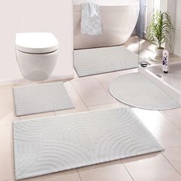 my home Badematte »Juna, Badvorleger, Badezimmer Teppich, Zen, Scandi, Boho« Höhe 15 mm rutschhemmend beschichtet fußbodenheizungsgeeignet...