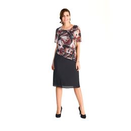 HERMANN LANGE Collection 2-in-1-Kleid Ohne Taschen mit floralem Muster und unifarbenem Rock schwarz-natur 48 - N-Gr N-Gr 48 Kleid von Hermann Lange
