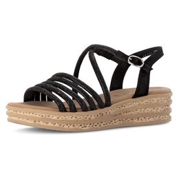 Gabor Keilsandalette, Plateau, Sommerschuh, Riemchensandale mit Best Fitting-Ausstattung schwarz 41 41 Sandalette mit kleinen Strass-Steinchen...