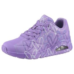 Skechers Wedgesneaker »UNO-SPREAD THE LOVE« Freizeitschuh, Halbschuh, Schnürschuh mit coolem Graffiti-Print violett-lila 38 38 Mit farbenfrohen...