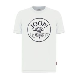 JOOP JEANS Kurzarmshirt &raquo;Aleko&laquo; mit Logoprint in Kontrastfarbe White L L T-Shirt mit gro&szlig;em Logodruck von JOOP! Jeans