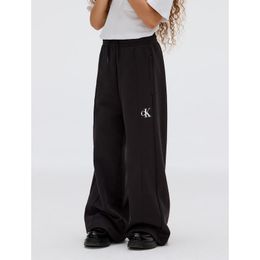 Calvin Klein Jeans Sweathose »CK LOGO WIDE LEG SWEATPANTS« mit Biesendetails vorne Ck Black 6 (116) - N-Gr N-Gr 6 (116) Sweathose von CALVIN KLEIN
