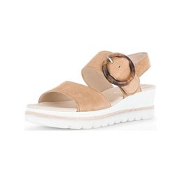 Gabor Keilsandalette »Sandalen Veloursleder« Caramel 39 39 Verschluss: Klettverschluss