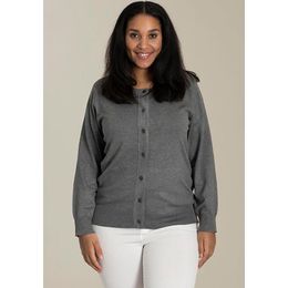Sandgaard Damen SANDGAARD Strickjacke mit Knopfleiste und in kurzer Form grau 42