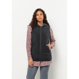 Jack Wolfskin Fleeceweste »HIGH CURL LONG VEST W« black XL (46) XL (46) Lange Sherpa Fleeceweste mit Kapuze