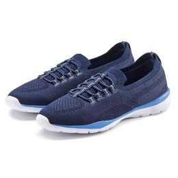 Lascana Sneaker »Slipper, Halbschuh, leichtes Meshmaterial« zum Reinschlüpfen mit elastischen Schnürbändern VEGAN navy 35 35 Sneaker mit...