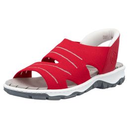 Rieker Sandale Trekkingsandale, Outdoorsandale, Sommerschuh mit Elastik-Einschlupf rot 41 41 Ready2Go-Sandale mit gepolstertem Fersenriemchen