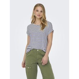 Only Kurzarmshirt &raquo;ONLMOSTER STRIPE S/S O-NECK TOP JRS NOOS&laquo; gestreift, l&auml;ssig geschnitten, Jersey, Rundhals, Viskosemischung Cloud Dancer...