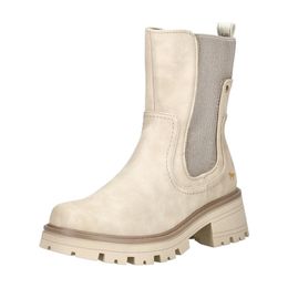 Mustang Shoes Stiefelette »Stiefelette Lederimitat/Textil« Beige 41 41 Verschluss: Reißverschluss