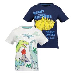 Blue Seven T-Shirt »Jungen T-Shirts« 2 Stk. tlg. M01 - WEISS+DK BLAU 92 92 T-Shirts mit großen Frontdrucken