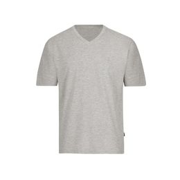 TRIGEMA T-Shirt »V-Shirt DELUXE Baumwolle« 1 Stk. tlg. grau-melange XL XL DELUXE-Single-Jersey