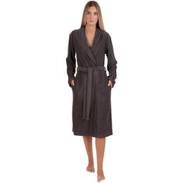 WEWO-Fashion WEWO FASHION Damenbademantel »4030« 1 Stk. tlg., leicht und weich darkbrown M Länge: 110 cm Frottierschlingen innen & außen