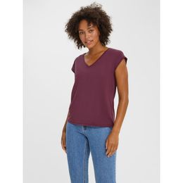 V&eacute;ro Moda VERO MODA V-Shirt &raquo;VMFILLI SS V-NECK TEE GA NOOS&laquo; winetasting S S Kurzarm-Design, optimal f&uuml;r warme Tage oder als Layering-Basis in k&uuml;hleren Monaten