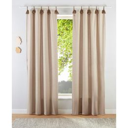 LeGer Home by Lena Gercke Gardine »Leger« Schlaufen 1 Stk. tlg. blickdicht, Bio-Baumwolle, gewebt, verschiedene Größen taupe-beige Obermaterial:...