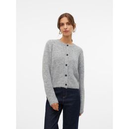V&eacute;ro Moda Vero Moda Damen Strickjacke &raquo;VMNOVAH LS O-NECK BUTTON CARDI GA NOOS&laquo; grau L