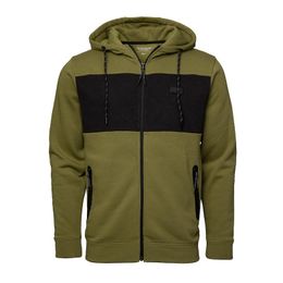 Stooker Men Sweatjacke »STEWART Sweatjacke French Terry mit Kapuze« Regular Fit Casual Sweat für Herren green colorblock M M Sweatjacke