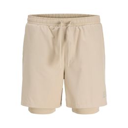 Jack & Jones JACK & JONES Trainingsshorts »JCOCNZ SHORTS WITH INNER TIGHTS NOOS« Pure Cashmere L - N-Gr N-Gr L Short von Jack & Jones