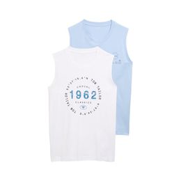 Tom Tailor T-Shirt Packung, 2 Stk. tlg. mit Logo-Print light powder blue L L Tanktops im 2er-Pack von Tom Tailor