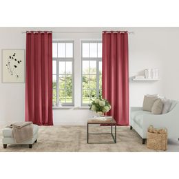 my home Vorhang &raquo;Parry&laquo; &Ouml;sen 2 Stk. tlg. 2-er Set, blickdicht, monochrom, basic bordeaux Obermaterial: 100% Polyester 145 cm
