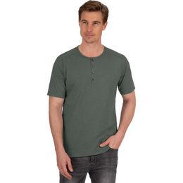 TRIGEMA T-Shirt »T-Shirt mit Knopfleiste DELUXE Baumwolle« 1 Stk. tlg. khaki-melange XL XL DELUXE-Single-Jersey