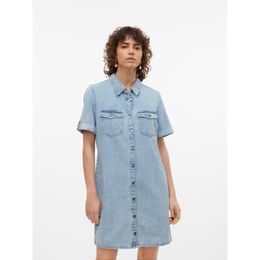 Véro Moda VERO MODA Jeanskleid »VMJENNIE SS SHORT DENIM DRESS NOOS« Brusttaschen Light Blue Denim L - N-Gr N-Gr L Modisches Jeanskleid mit pflegeleichter...