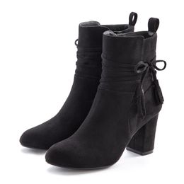 Lascana Damen Lascana Stiefelette mit Blockabsatz, High-Heel-Stiefelette, Ankle Boots, Stiefel schwarz 37