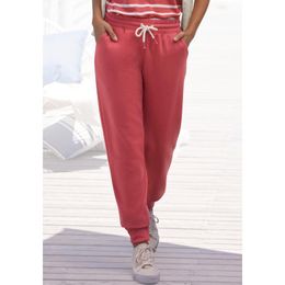 H.I.S. H.I.S Damen Sweathose mit elastischem Tunnelzugbund rot 32/34, N-Gr