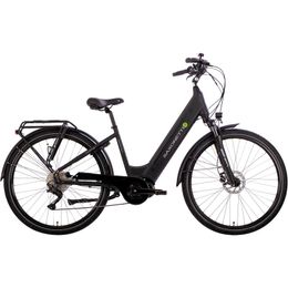 Saxonette Damen SAXONETTE &raquo;Premium Sport (Wave)&laquo; 10 Gang Kettenschaltung Mittelmotor 250 W Pedelec, Elektrofahrrad f&uuml;r Damen u. Herren schwarz