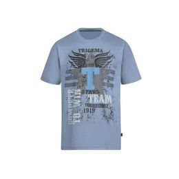 TRIGEMA T-Shirt »T-Shirt mit großem Print-Motiv« 1 Stk. tlg. pearl-blue L L DELUXE-Single-Jersey