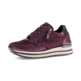 Gabor Plateausneaker »TIURIN«, Schnürschuh, Halbschuh, Komfortschuh Weite H (= sehr weit) bordeaux 43 43 Schnürer mit seitlichem Reißverschluss für...