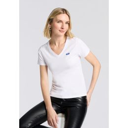 HUGO BLUE T-Shirt »Classic V« mit Logo, V-Ausschnitt White 100 L (40) L (40) Shirt von HUGO Blue Womenswear