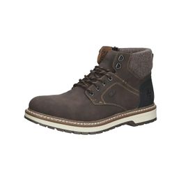 Rieker Schnürstiefelette »Stiefelette Lederimitat/Textil« Braun/Schwarz 45 45 Verschluss: Reißverschluss