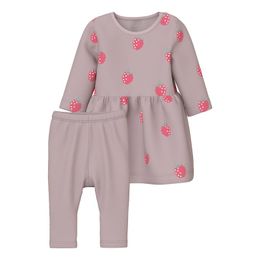 name it Midikleid »NBFVANDORA LS DRESS SET W LEGGING« Set, 2 tlg. Burnished Lilac AOP:Raspberry 74 - N-Gr N-Gr 74 Elastische Materialeigenschaften:...