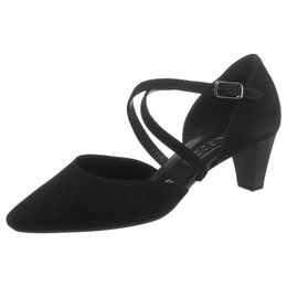 Gabor Spangenpumps, Abendschuh, Festtagsschuh, Trichterabsatz mit Stretcheinsatz schwarz 41 41 Eleganter Pumps in spitz zulaufender Form