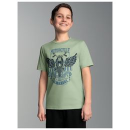 TRIGEMA T-Shirt »T-Shirt mit großem Motorrad-Printmotiv« 1 Stk. tlg. green tea 152 152 Single-Jersey
