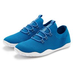Lascana Sneaker »Freizeitschuh, Slipper, « zum Reinschlüpfen mit elastischen Schnürbändern Unisex VEGAN blau 39 39 Textilschuhe, Stoffschuhe mit...