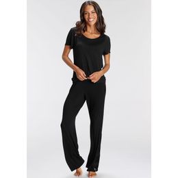 Bruno Banani Pyjama 2 Stk. tlg., mit schönen Spitzendetails schwarz 44/46 44/46 Eleganter Pyjama mit Spitzendetails