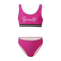 Brunotti Bustier-Bikini Set, 2 Stk. tlg. mit kontrastfarbenen Bund deep magenta 140 - N-Gr N-Gr 140 Bustier-Bikini für Sportmode, Schwimmen und...
