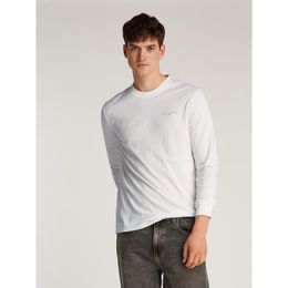 Tommy Jeans Langarmshirt »TJM SLIM LINEAR CHEST LS TEE EXT« in Unifarbe Ecru XXL XXL Basic Langarmshirt von Tommy Jeans