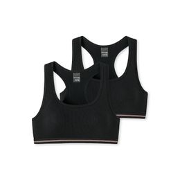 Schiesser Bustier »Long Life Cotton« 2er Pack, mit sportlichem Racerback-Rückteil schwarz 176 - N-Gr N-Gr 176 Bustiers für Mädchen von Schiesser