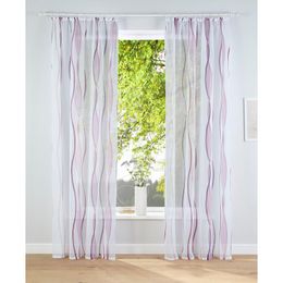 my home Gardine &raquo;Dimona&laquo; Kr&auml;uselband 2 Stk. tlg. 2er-Set, Bestseller, Polyester, Wellen wei&szlig;/beere Obermaterial: 100% Polyester 145 cm