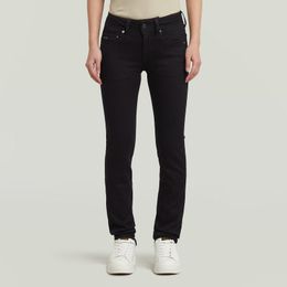 G-Star Raw G-STAR 5-Pocket-Jeans &raquo;Midge Straight&laquo; mit Verstelllasche hinten am Bund pitch black 28 - L&auml;nge 32 L&auml;nge 32 28 Jeans von G-STAR