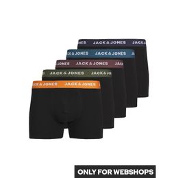 Jack & Jones JACK & JONES Trunk »JACOLIVER – Elastische Boxershorts mit Stretch und Bund« Packung, 5 Stk. tlg., bedruckt, modisch, regular fit, Jersey Black...