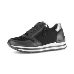 Gabor Keilsneaker »Turin«, Freizeitschuh, Halbschuh, Schnürer, gepolsterter Schaftrand, H-Weite schwarz-silberfarben 42 42 Sneaker mit...