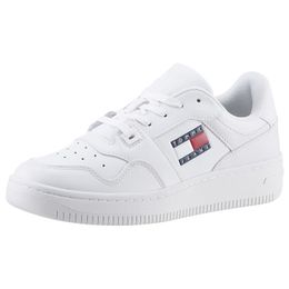 Tommy Jeans Plateausneaker »TJW RETRO BASKET ESS«, Freizeitschuh, Halbschuh, Schnürschuh mit seitlicher Logoflagge weiß 40 40 Cooler Plateausneaker...