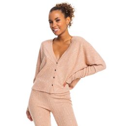 Roxy Strickjacke »Lazy Day« Toasted Nut S S Material: Kuscheliger Rippstrick aus...