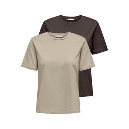 Only Kurzarmshirt »ONL– Doppelpack T-Shirts für Alltag und Freizeit« Packung, 2 Stk. tlg. regular fit, Jersey, Baumwolle, Rundhals, unifarben...